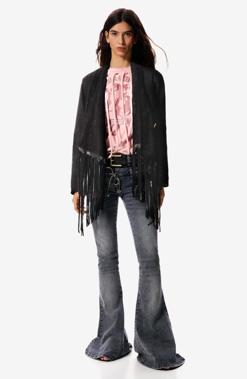 DESIGUAL Slit Overlay T-Shirt